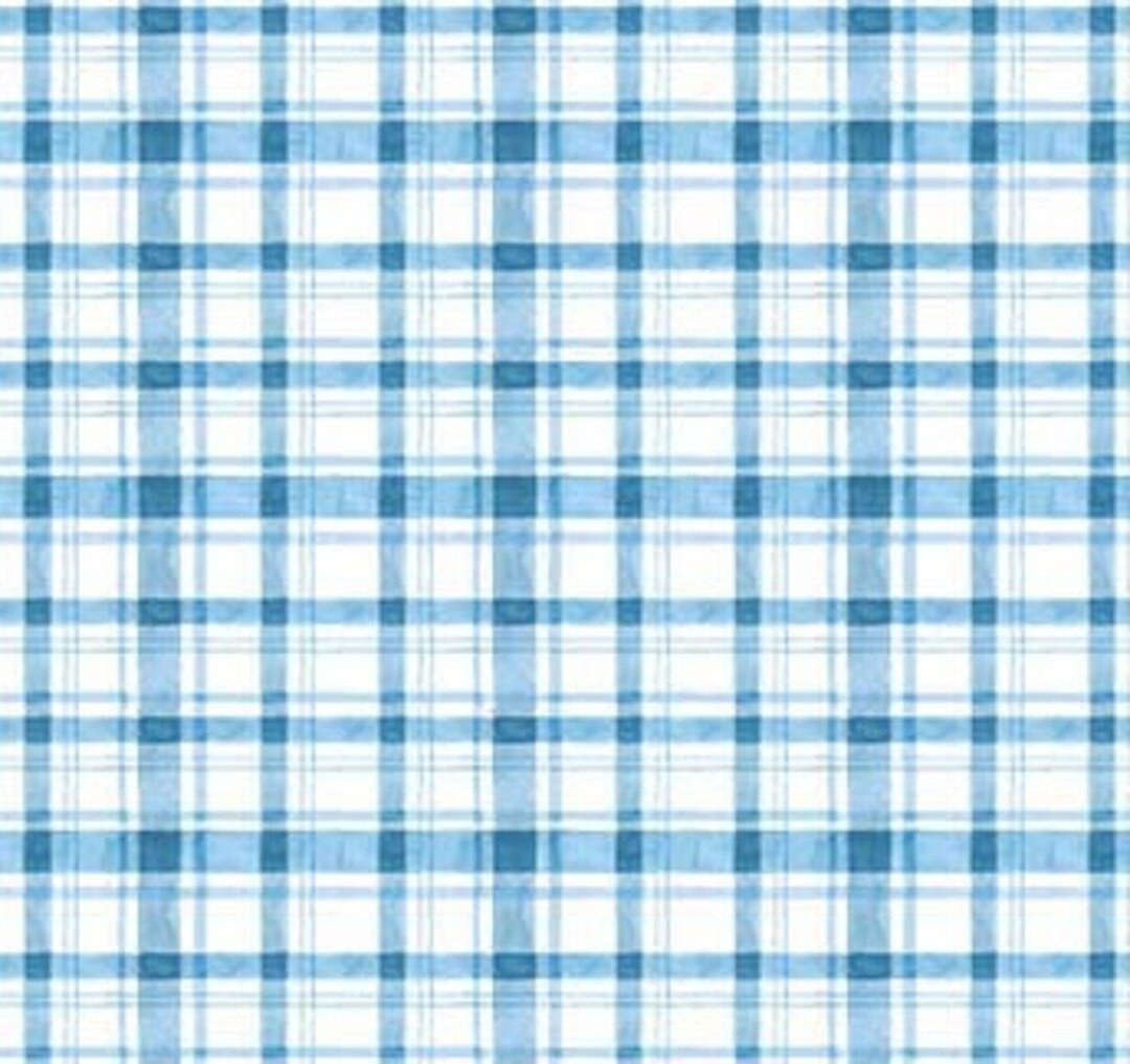 Much Loved Bear, Pop up Blue/white Plaid by Louise Nesbit for Michael ...