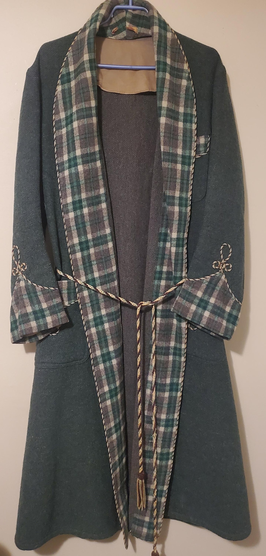 Luxury Green Wool Robe by Lengo of London, Men's Large - Etsy