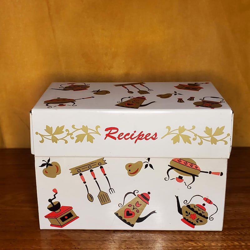 Vintage Recipe Box - Etsy