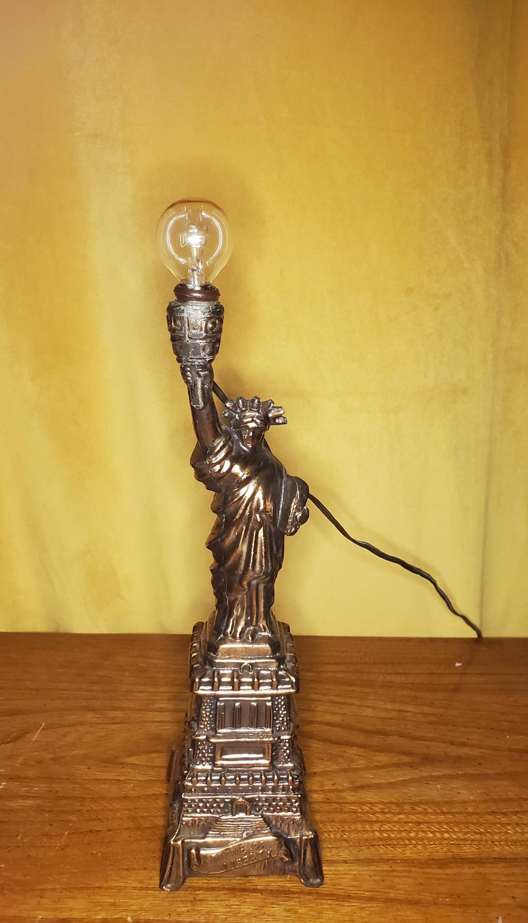 1950's Copper Statue of Liberty Lamp, Small Table Lamp, Vintage ...