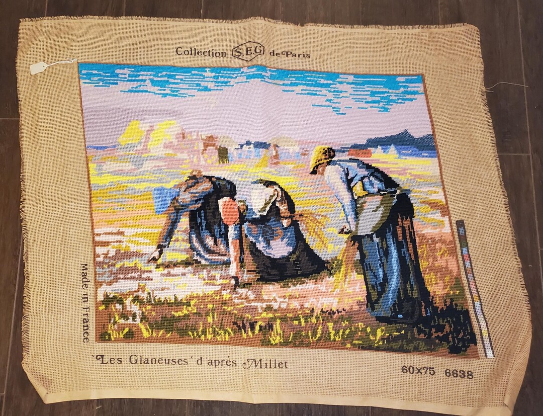 Vintage Completed Cross Stitch "les Glaneuses" by Millet - French ...
