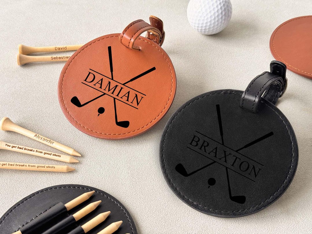 Custom Leather Golf Bag Tags With Tees,proposal Gifts for Groomsmen ...