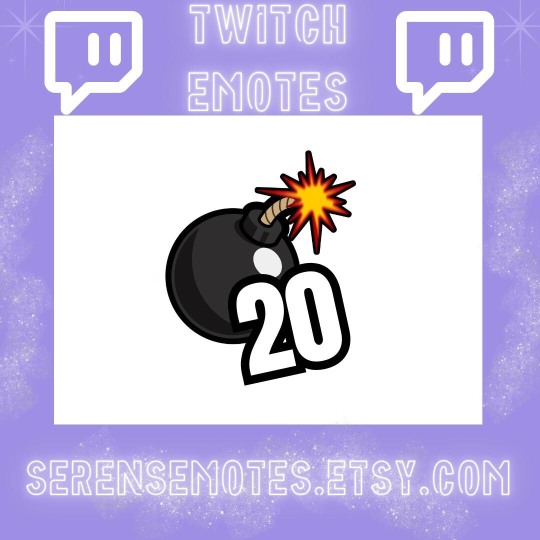 20 Bomb Emote / Twitch Emote / Discord Emote - Etsy