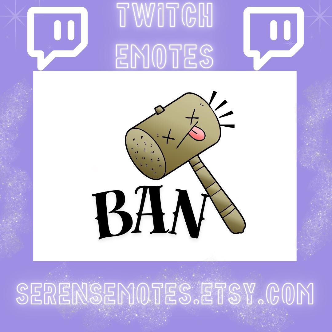 Ban Hammer Emote / Twitch Emote / Discord Emote - Etsy