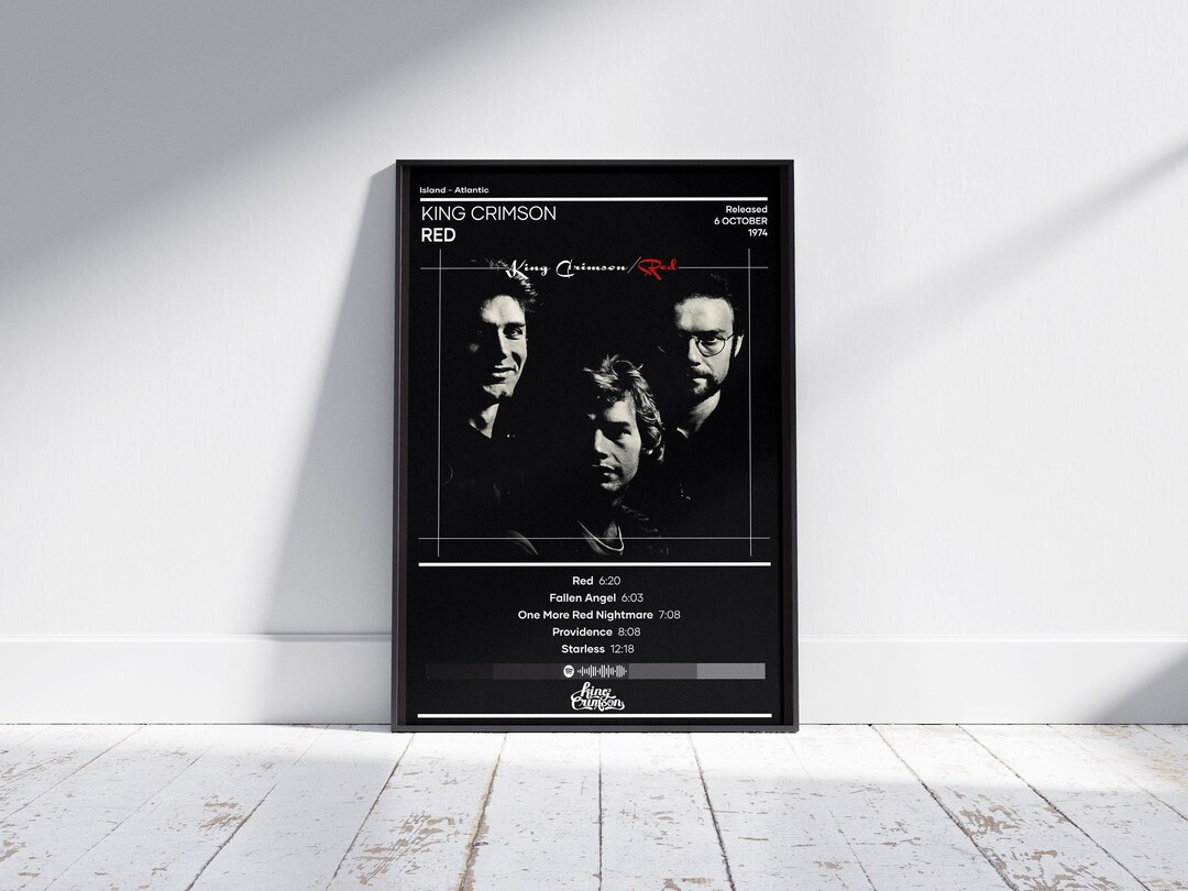 King Crimson Poster | Red Poster | Rock Music Poster | Album Cover ...