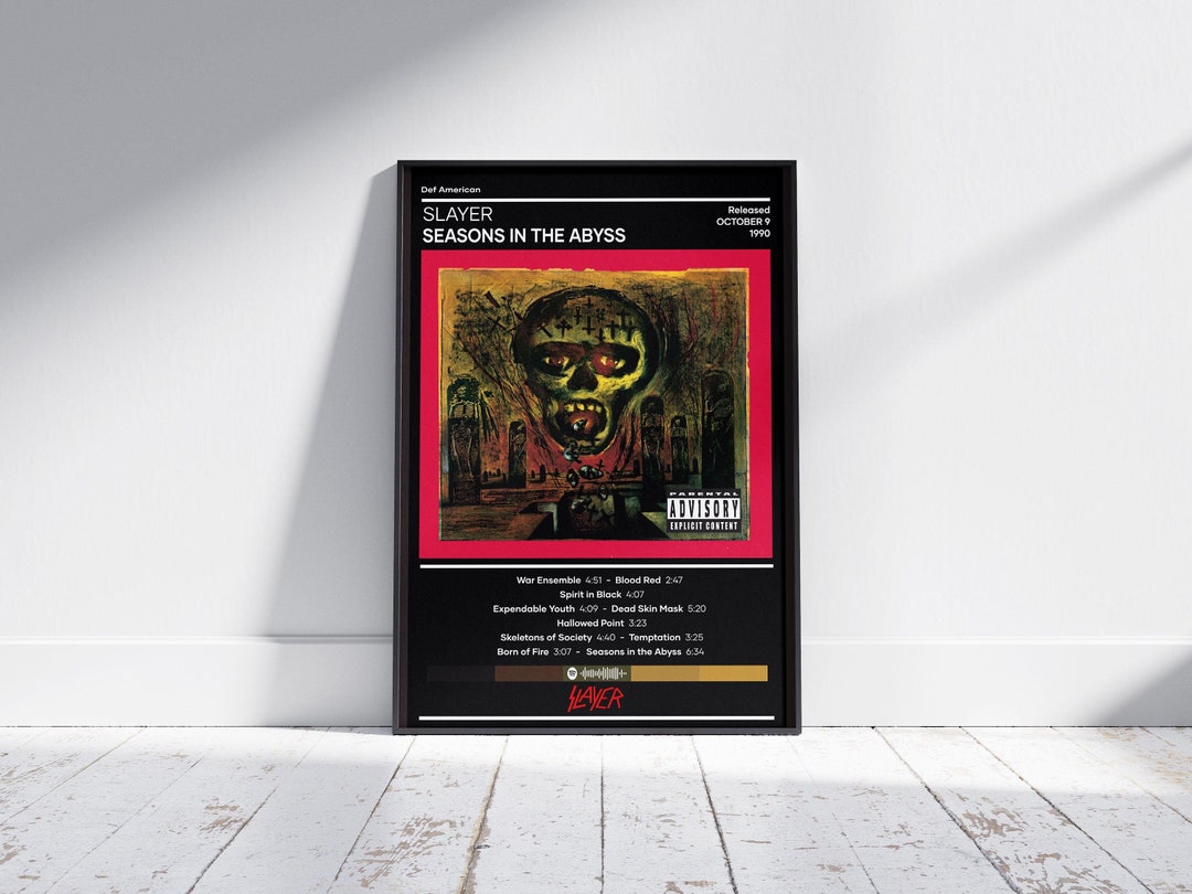Slayer Poster | Seasons in the Abyss Poster | Metal Music Poster ...