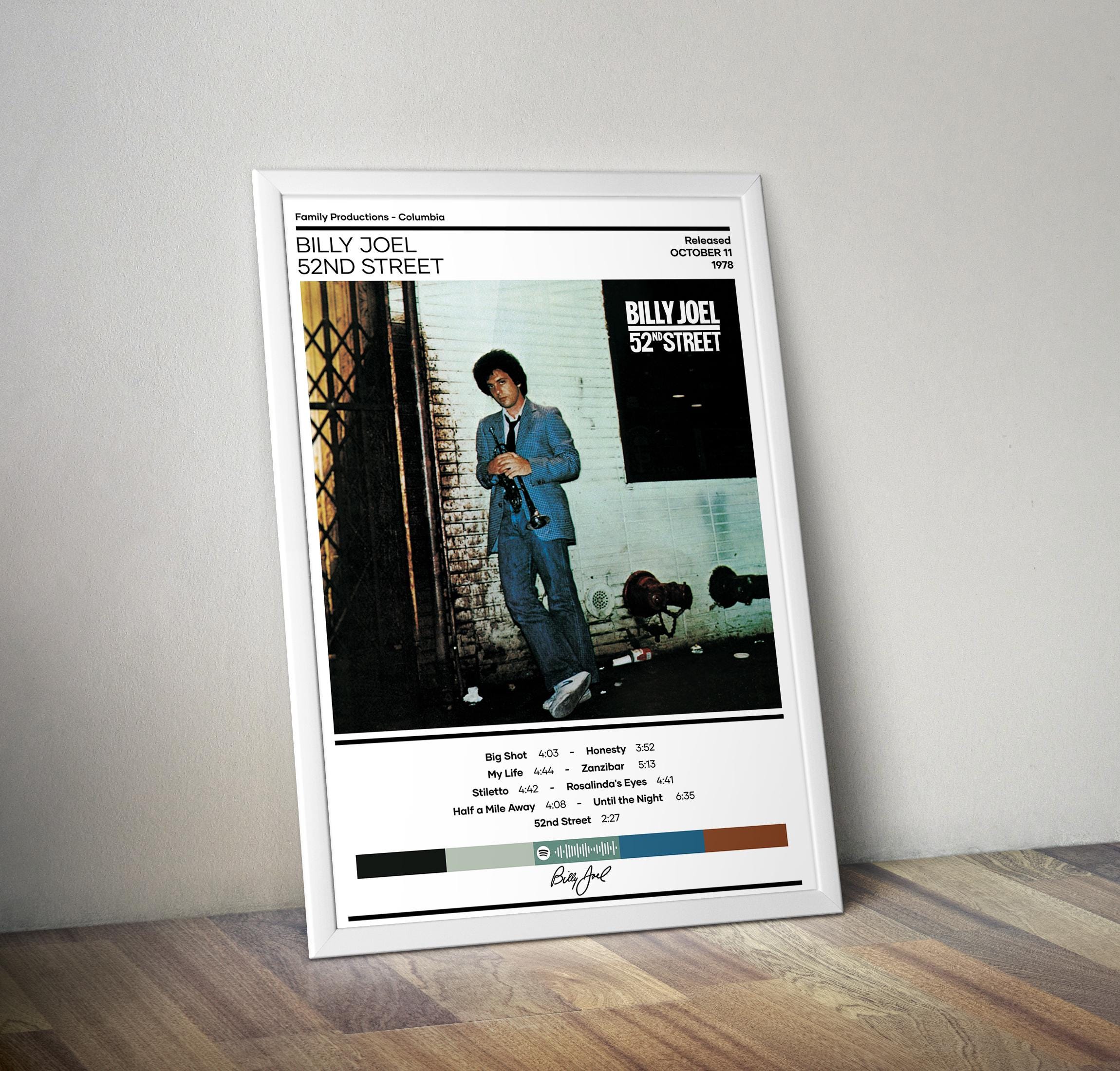 Billy Joel Poster | 52nd Street Poster | Rock Music Poster | Album ...