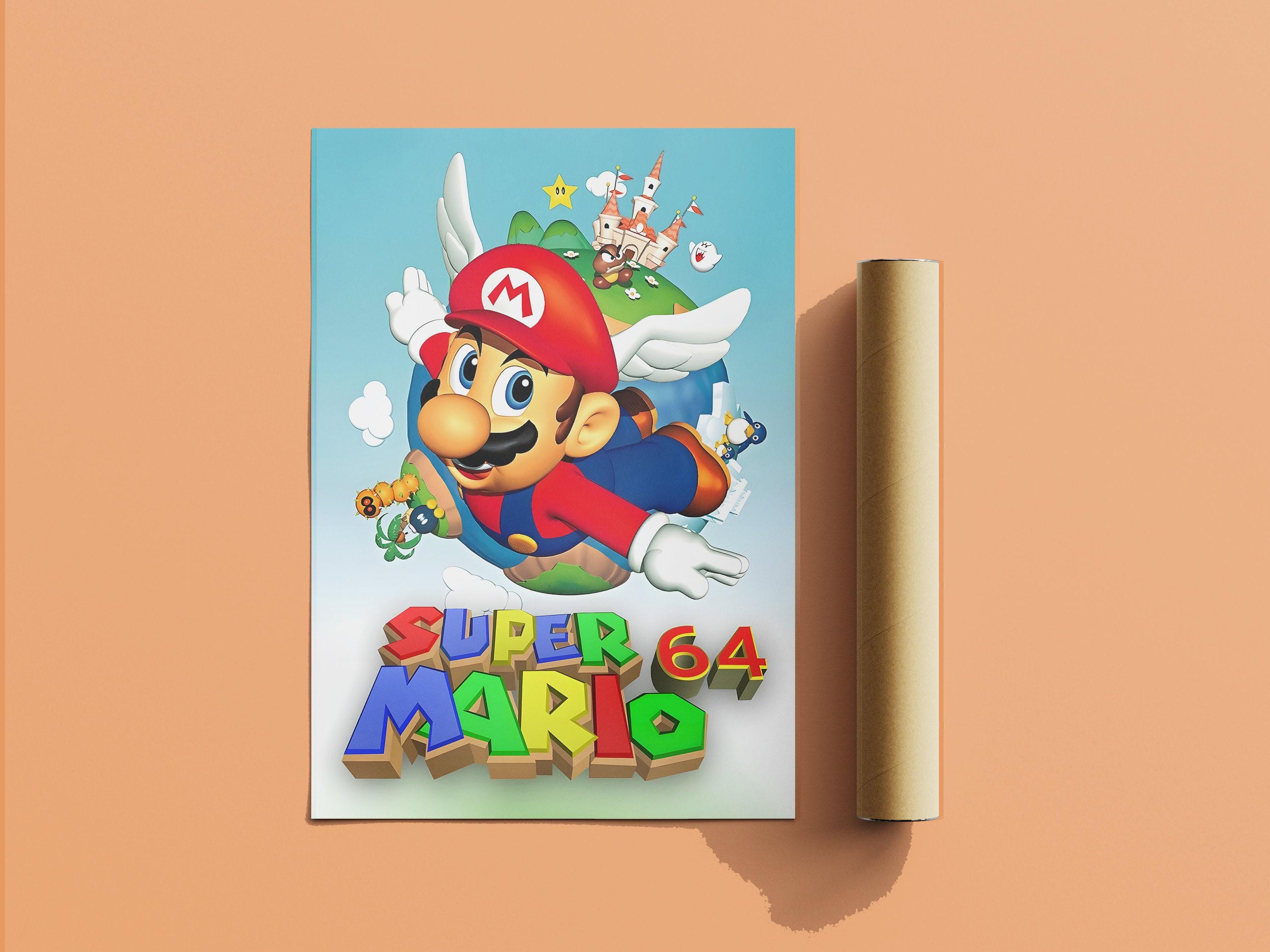 Super Mario 64 Poster | Super Mario Video Game Poster | Gaming Poster ...