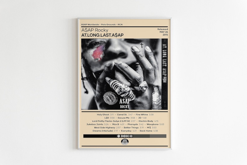 ASAP Rocky Poster | At. Long. Last. ASAP Poster | Music Poster | Album ...