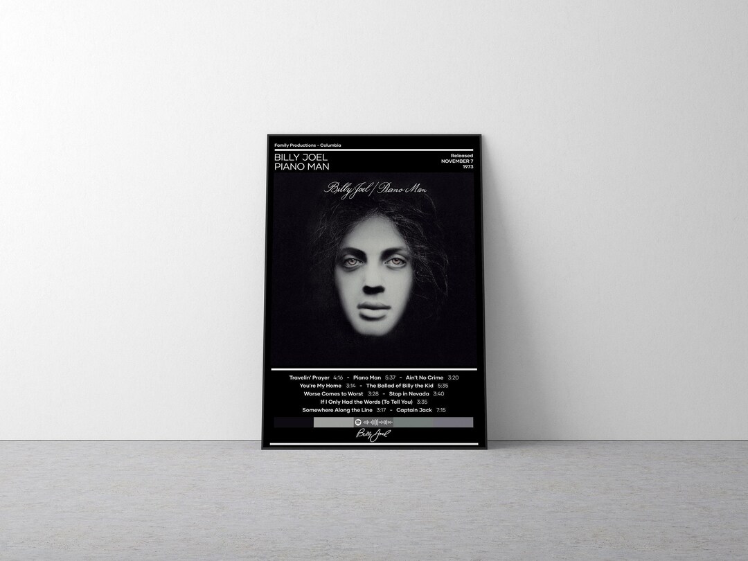 Billy Joel Poster | Piano Man Poster | Rock Music Poster | Album Cover ...