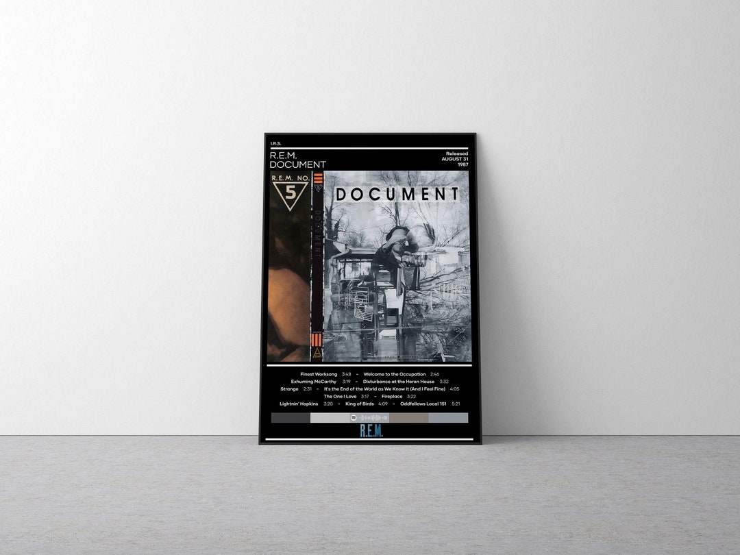 R.E.M. Poster | Document Poster | Rock Music Poster | Album Cover ...
