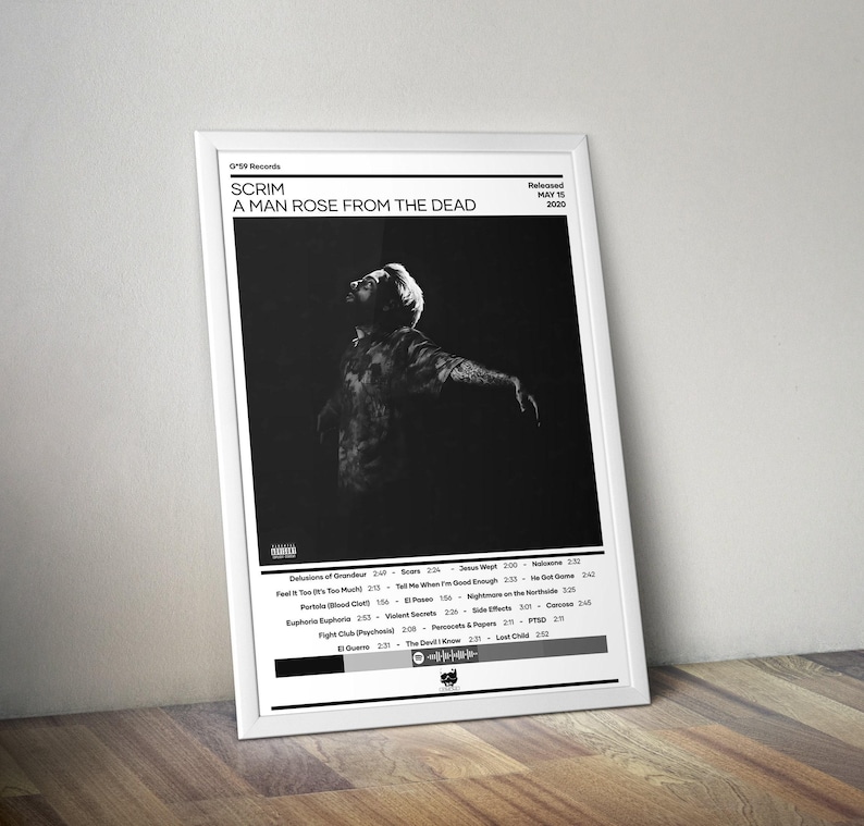 Scrim Poster | A Man Rose From the Dead Poster | Music Poster | Album ...
