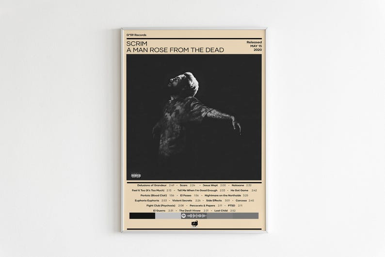 Scrim Poster | A Man Rose From the Dead Poster | Music Poster | Album ...