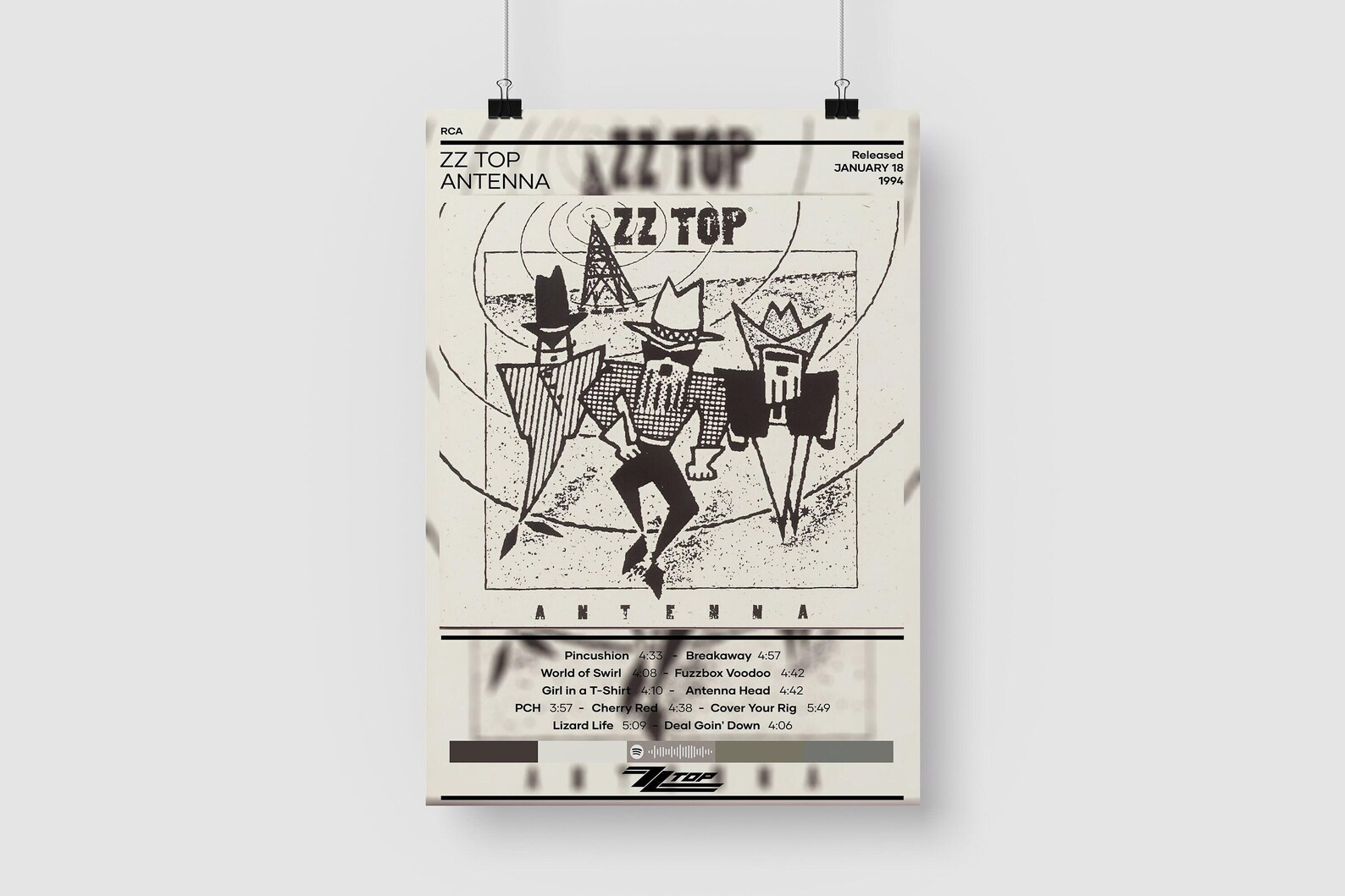 ZZ Top Poster | Antenna Poster | Metal Music Poster | Album Cover ...