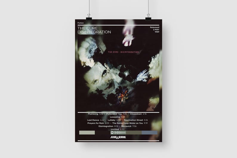 The Cure Poster | Disintegration Poster | Rock Music Poster | Album ...