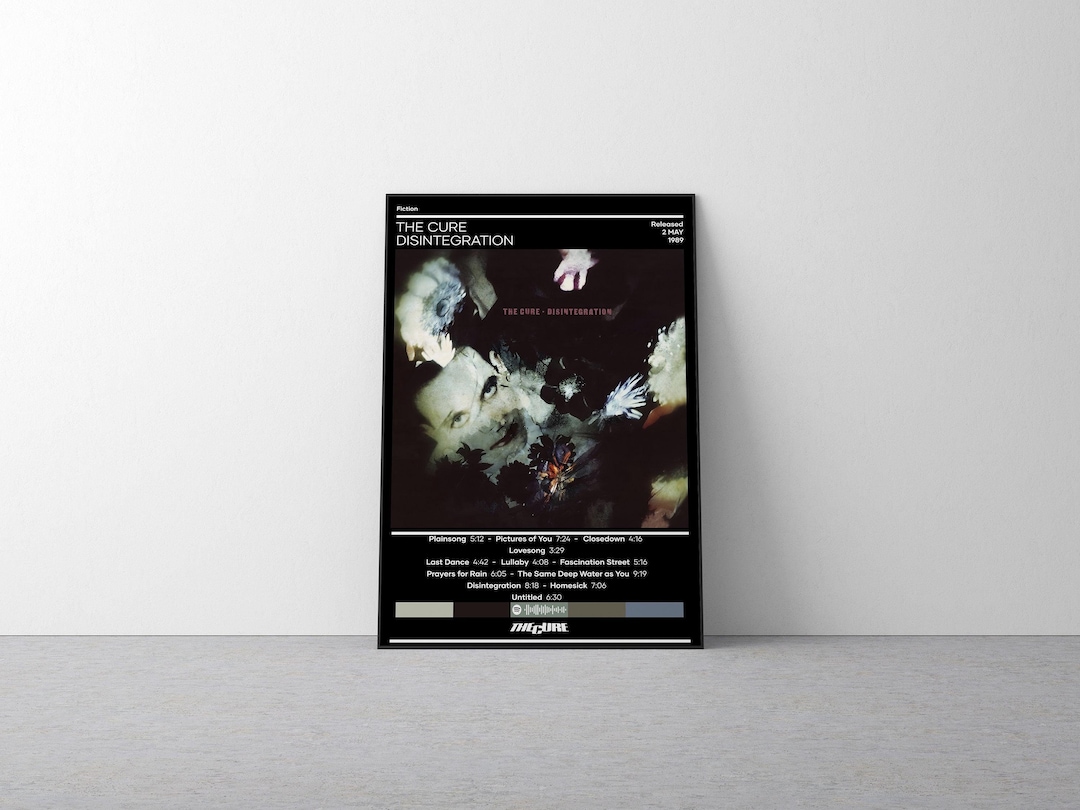 The Cure Poster | Disintegration Poster | Rock Music Poster | Album ...
