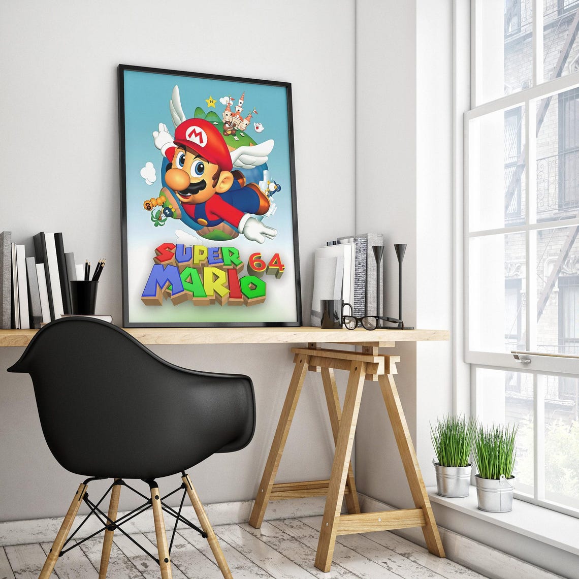 Super Mario 64 Poster | Super Mario Video Game Poster | Gaming Poster ...