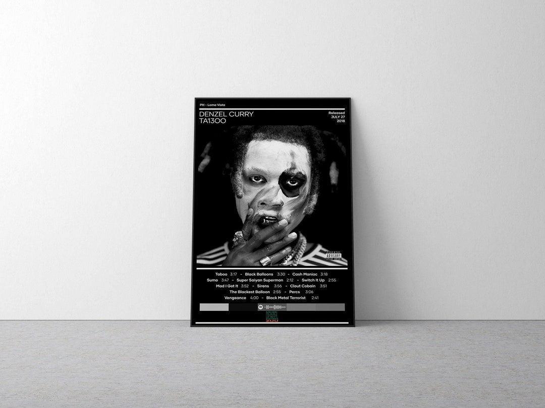 Denzel Curry Poster | Ta13oo Poster | Rap Music Poster | Album Cover ...