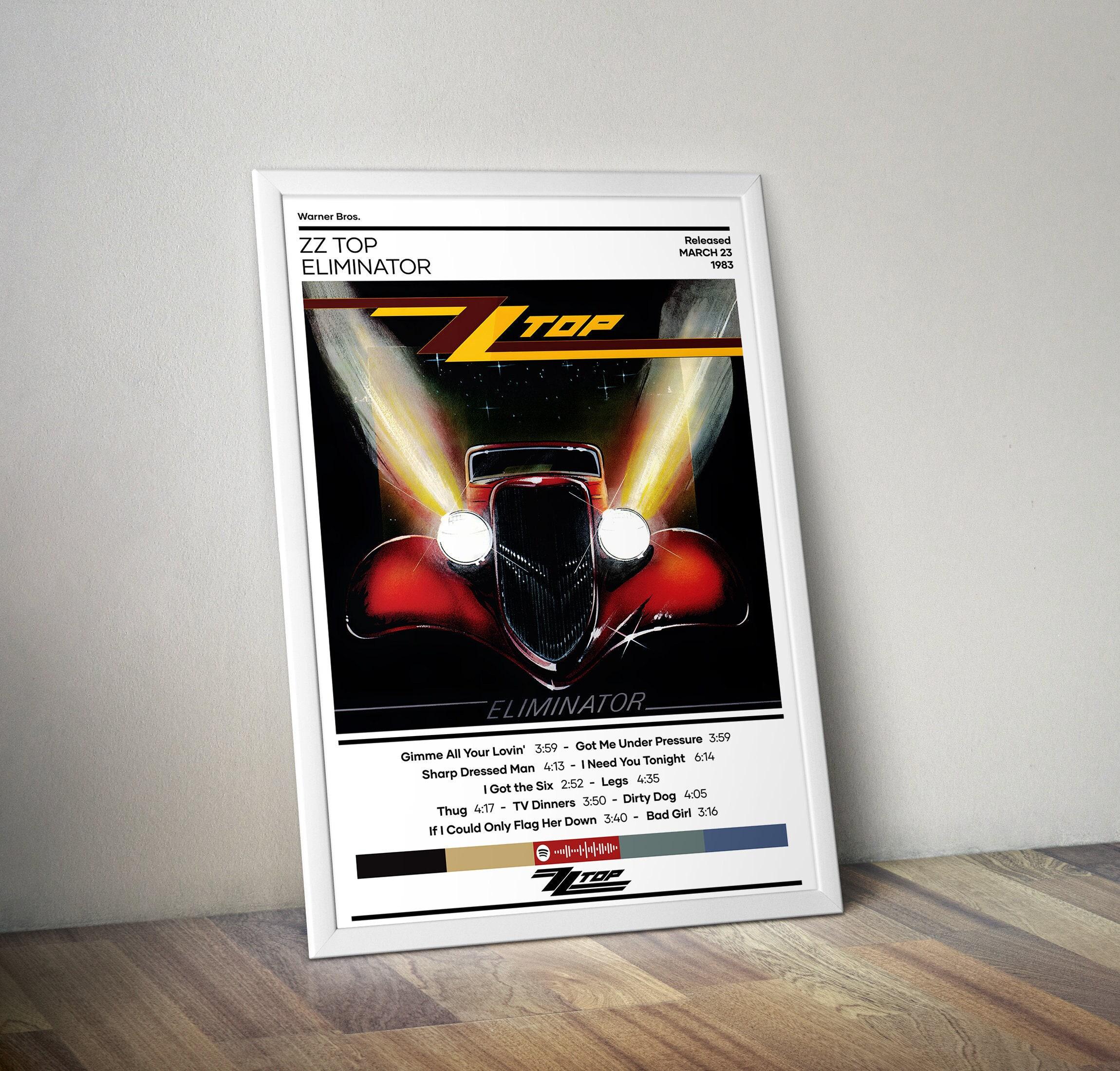ZZ Top Poster | Eliminator Poster | Metal Music Poster | Album Cover ...