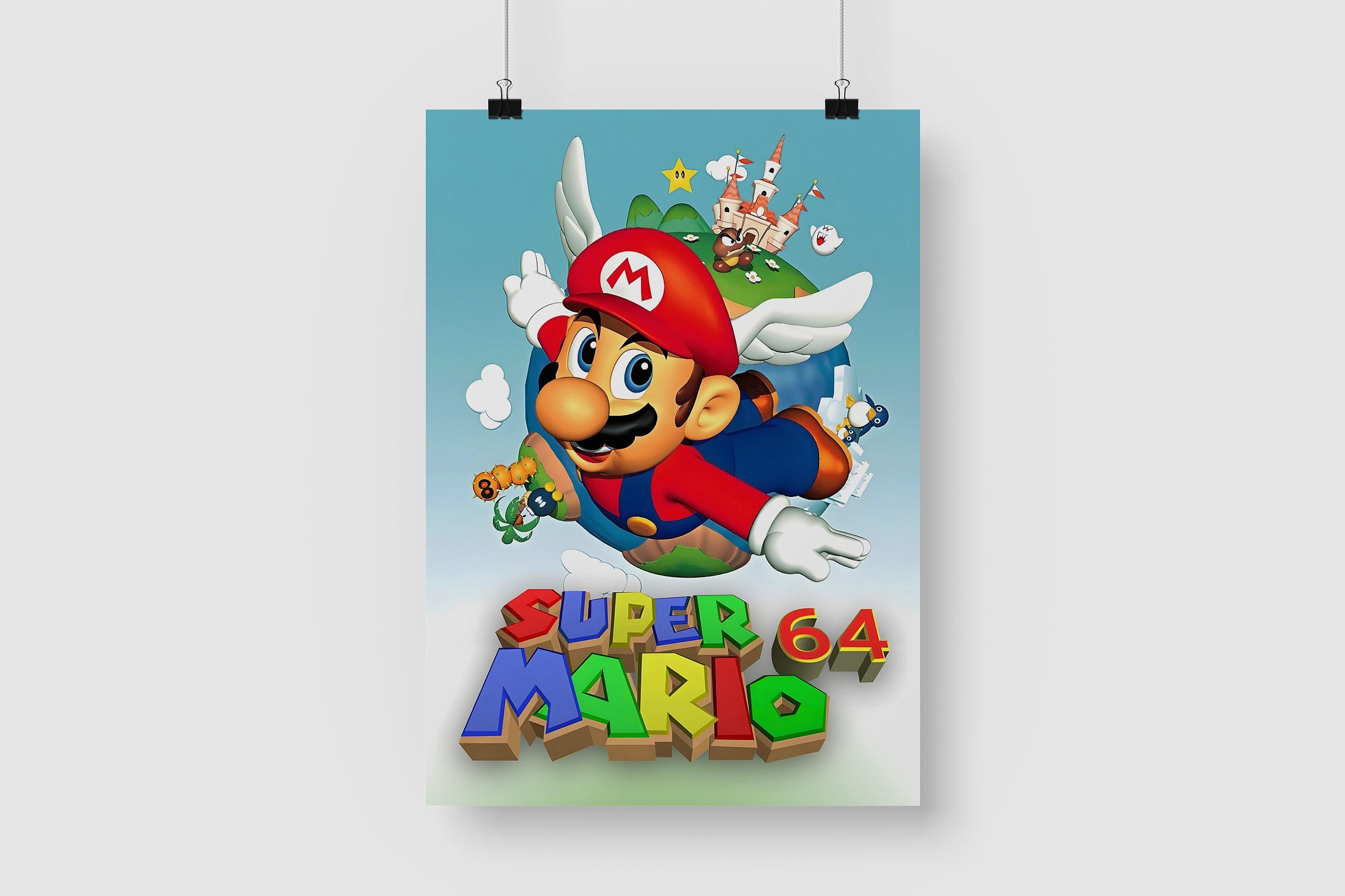 Super Mario 64 Poster | Super Mario Video Game Poster | Gaming Poster ...
