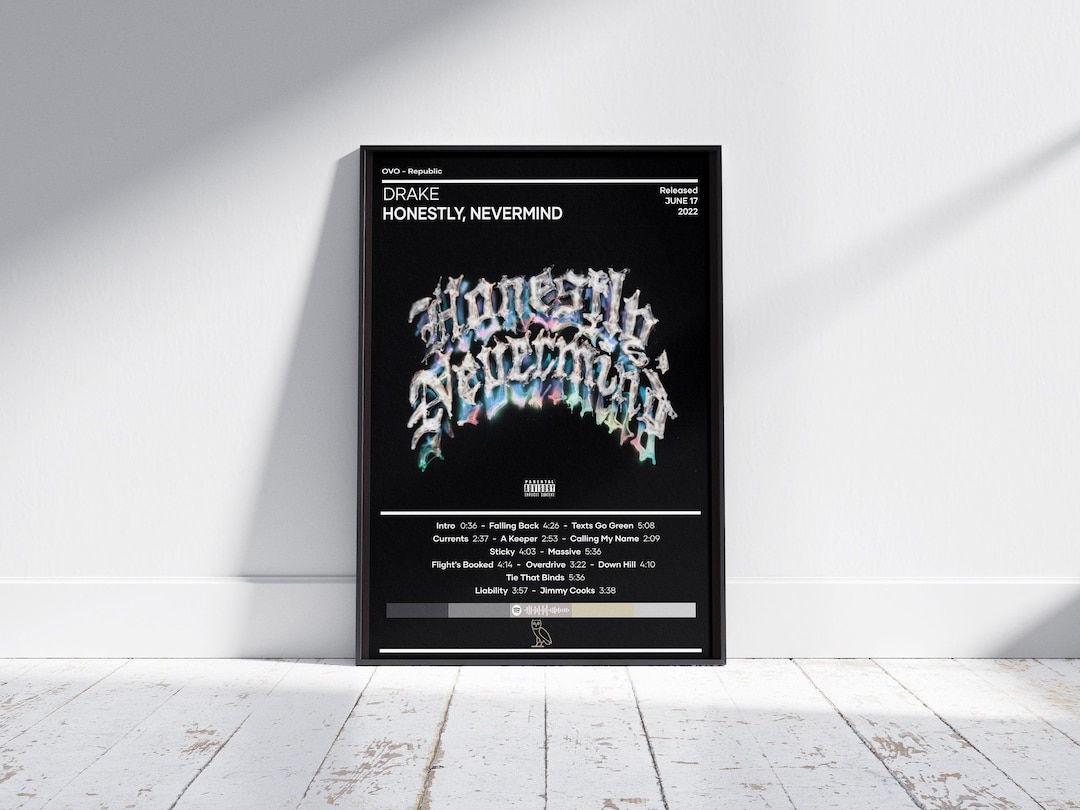 Drake Poster | Honestly, Nevermind Poster | Music Poster | Album Cover ...