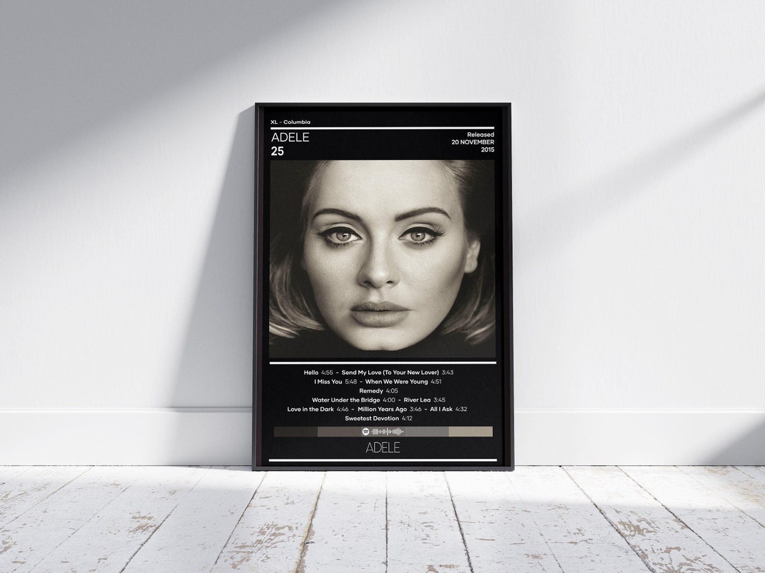 Adele Poster | 25 Poster | Music Poster | Album Cover Poster | Music Poster Gift | Wall Decor ...