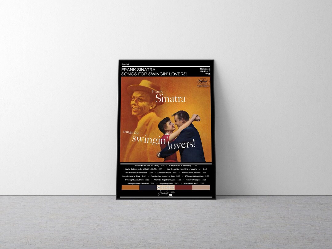 Frank Sinatra Poster | Songs for Swingin' Lovers Poster | Jazz Music ...