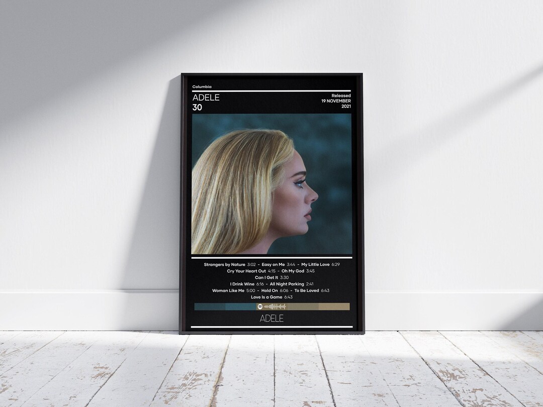 Adele Poster | 30 Poster | Music Poster | Album Cover Poster | Music ...