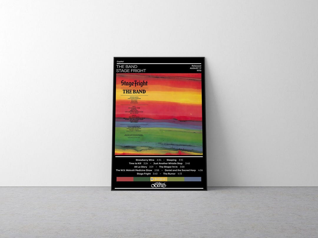 The Band Poster | Stage Fright Poster | Rock Music Poster | Album Cover ...