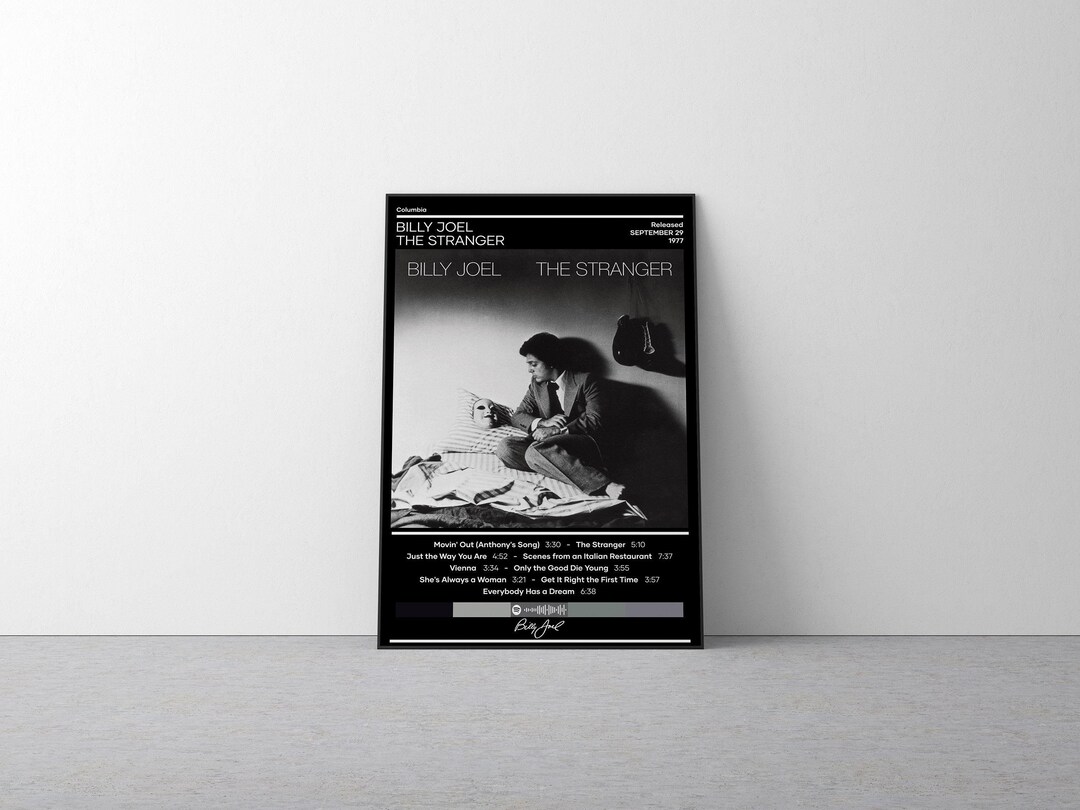 Billy Joel Poster | the Stranger Poster | Rock Music Poster | Album ...