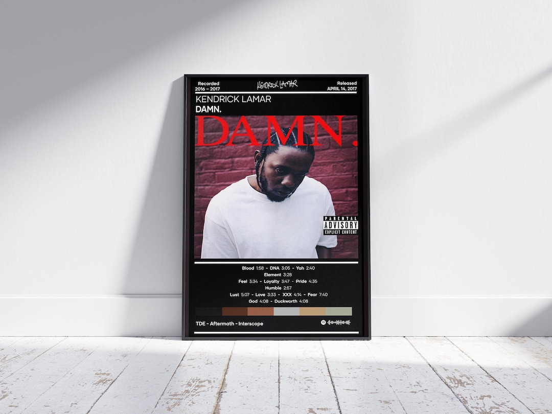 Kendrick Lamar Poster | Damn Poster | Music Poster | Album Cover Poster ...