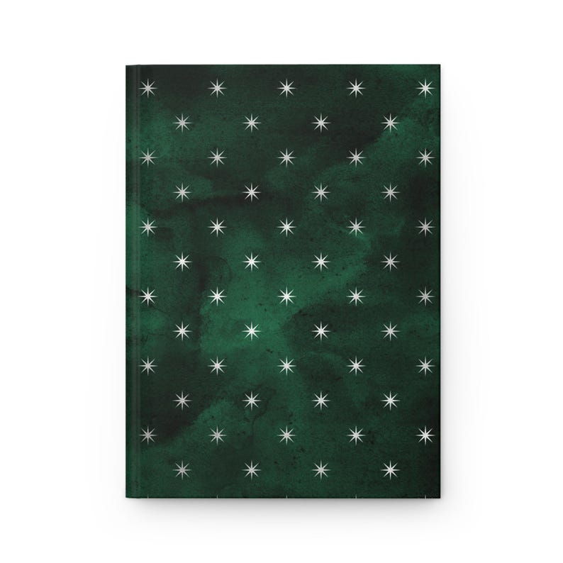 Emerald Green & Silver Stars Celestial Hardcover Journal | Whimsigoth ...