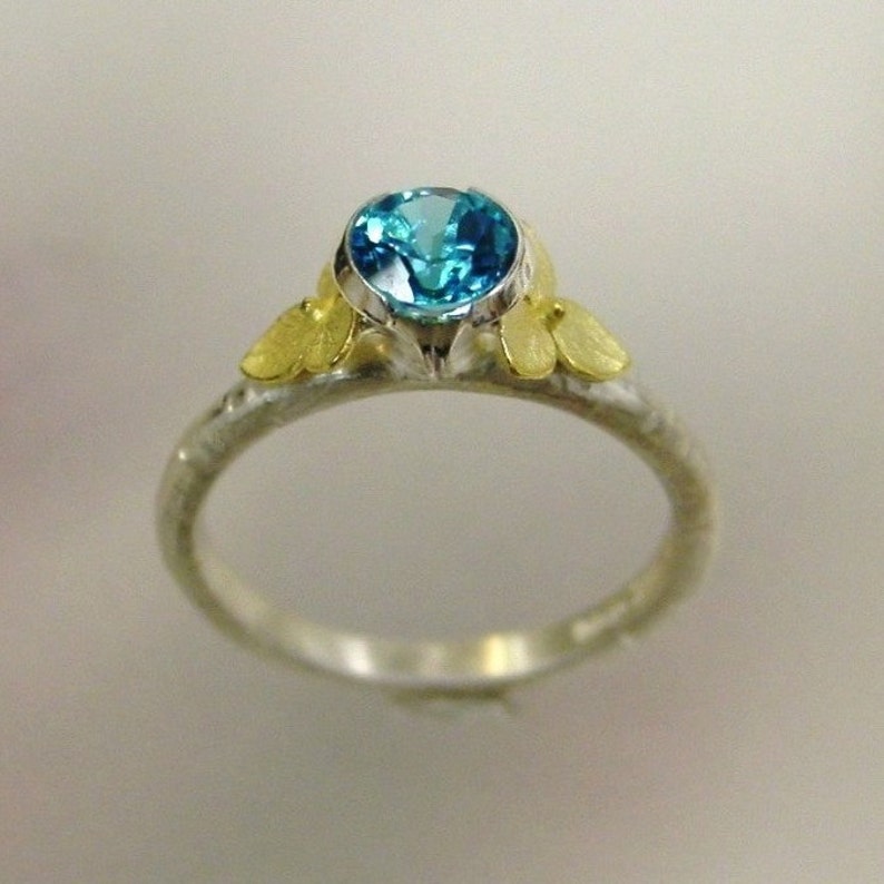 Blue Topaz Ring December Birthstone Stacking Ring Gemstone - Etsy