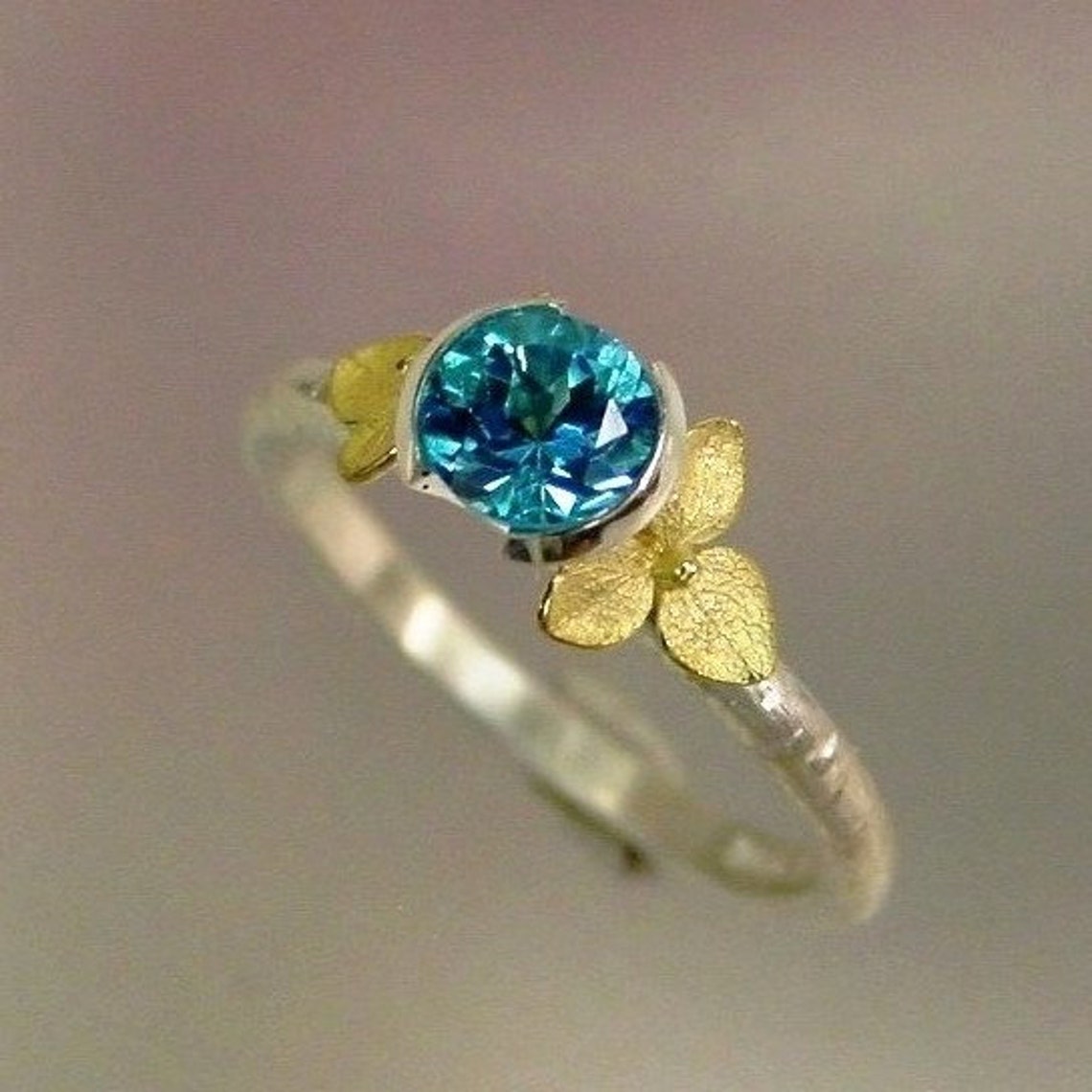 Blue Topaz Ring December Birthstone Stacking Ring Gemstone - Etsy