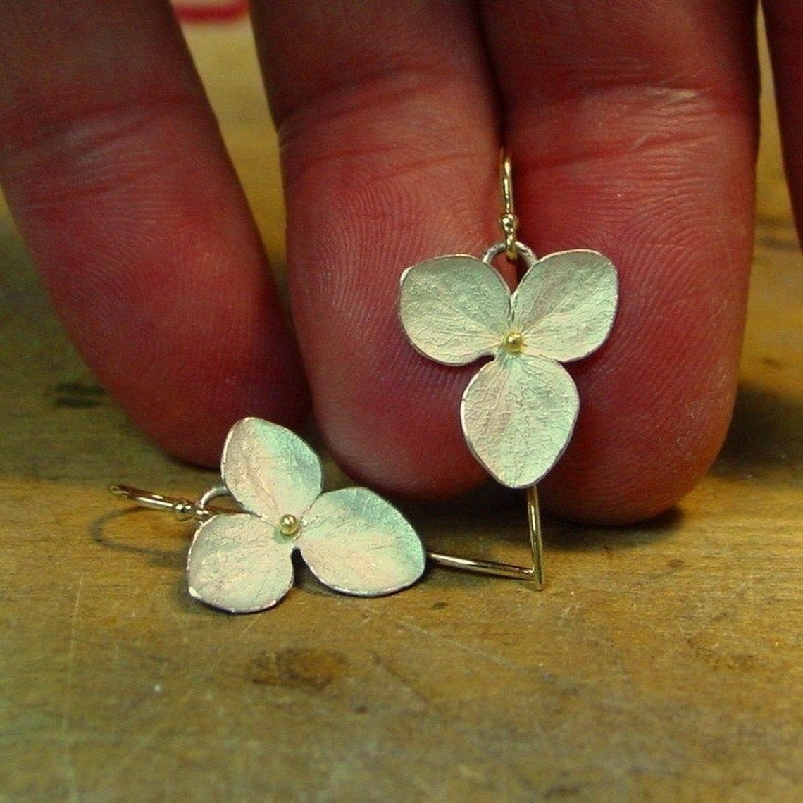 Drop Earrings Hydrangea Earrings Flower Earrings Sterling | Etsy