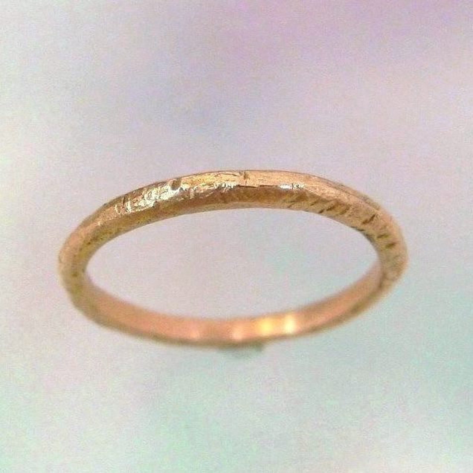 Rose Gold Wedding Band Rustic Wedding Ring Textured 14k Rose - Etsy