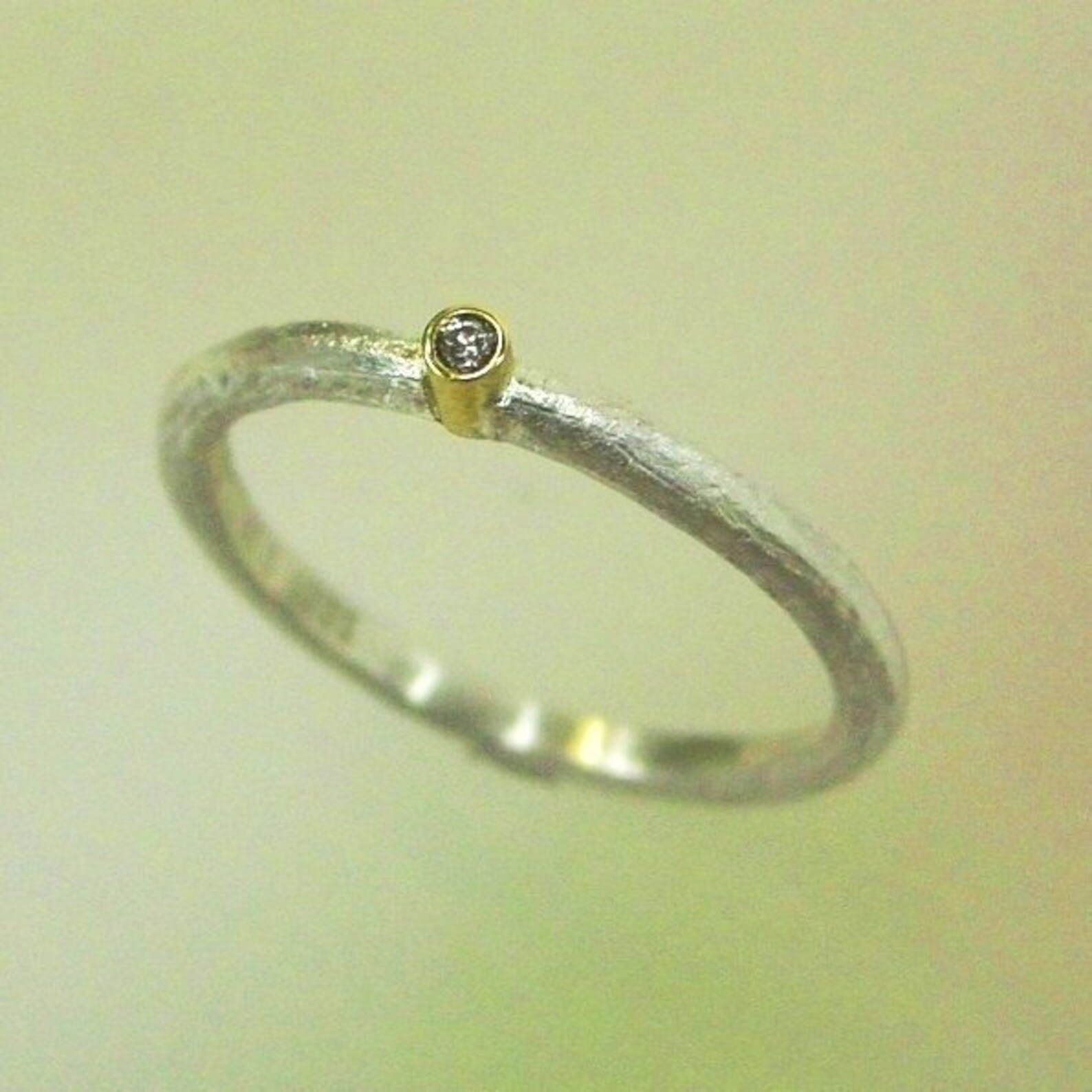 Diamond Ring Diamond Solitare Rustic Engagement Ring - Etsy