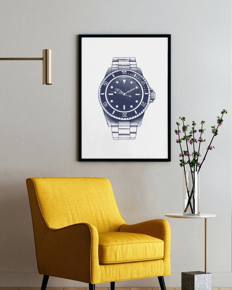 Rolex Inspired Submariner Poster Japanese Wall Art Style Watch Print ...