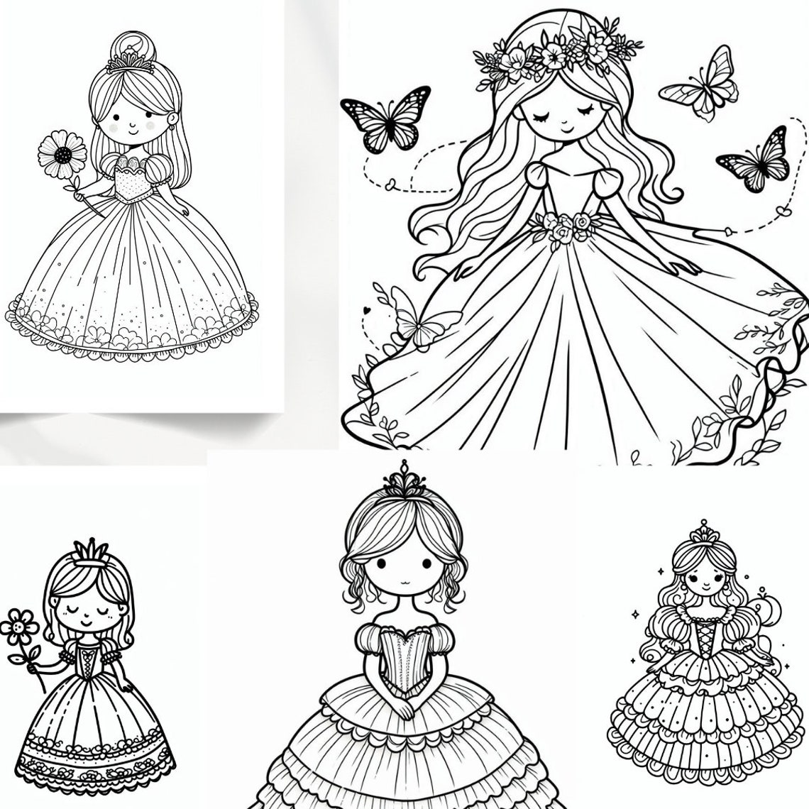 Princess Coloring Pages for Kids, 25 Coloring Pages, Princess Coloring ...