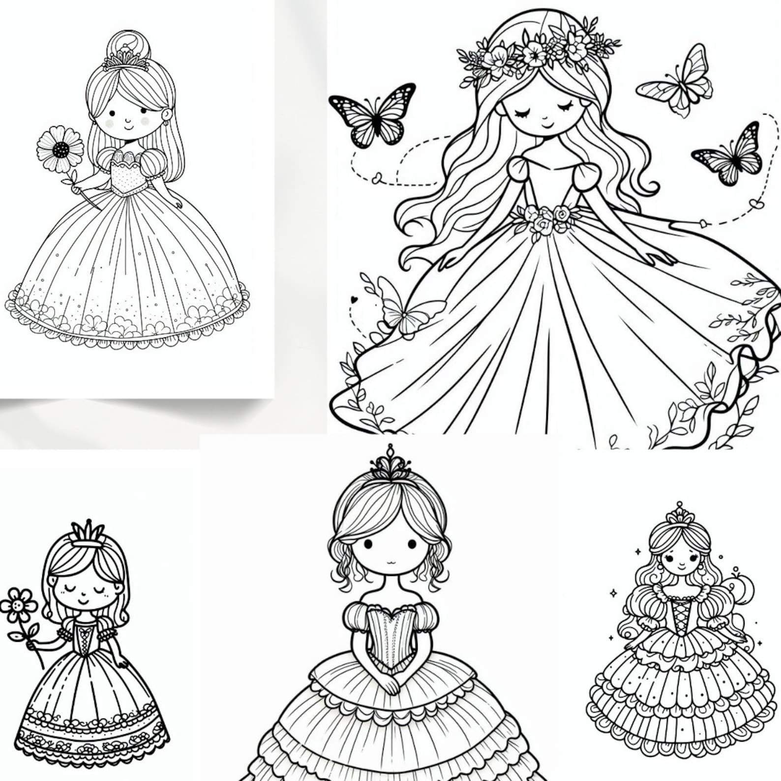 Princess Coloring Pages for Kids, 25 Coloring Pages, Princess Coloring ...