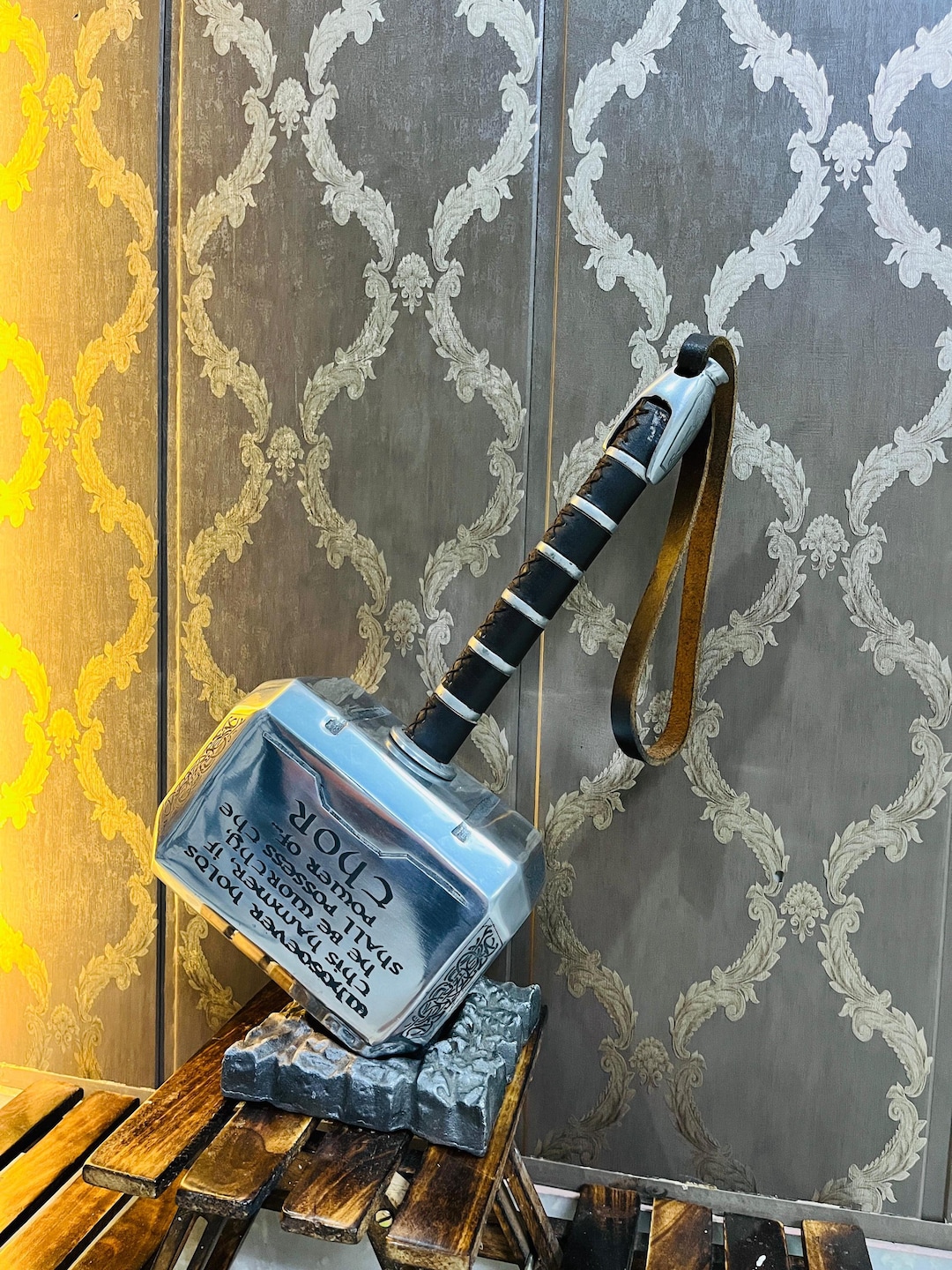 Thor Mjolnir Hammer With Stand - Thor Hammer - Thor Etching Hammer With ...