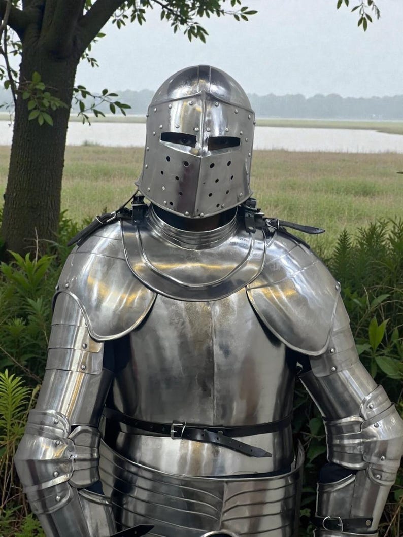 Medieval Gothic Full Plate Armor Suit: Full Body Steel Knight Costume ...