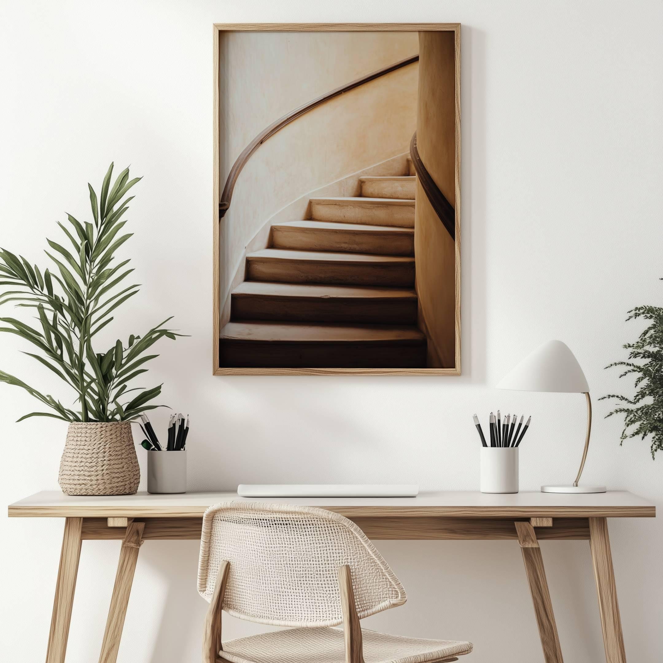 Winding Staircase Art Print, Digital Print, Minimalist Art Prints, Home ...