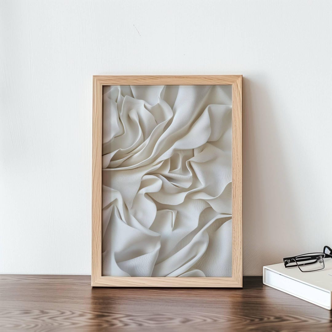 White Ruffles Art Print, Digital Print, Minimalist Art Prints, Home and ...