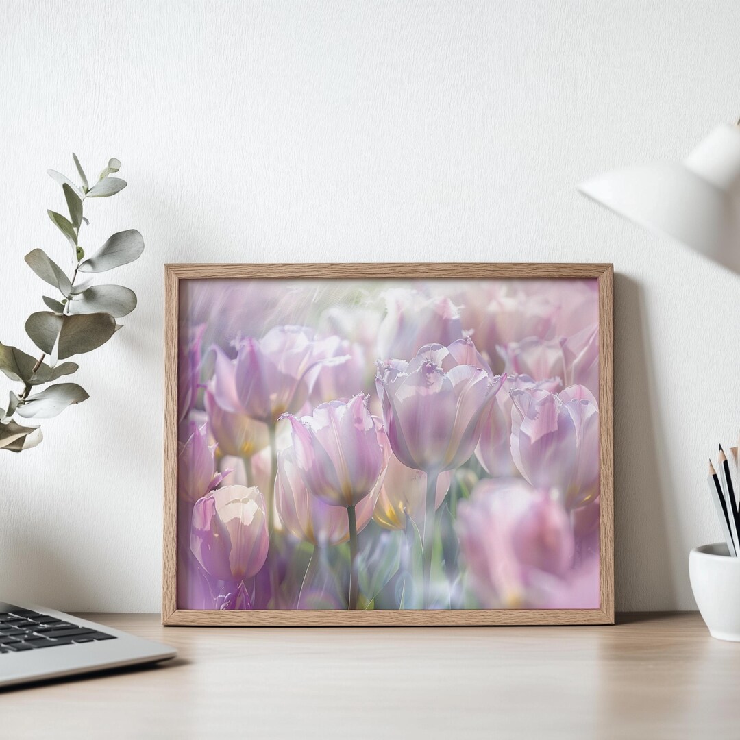 Purple Tulips Art Print, Digital Print, Nature Art Prints, Home and ...