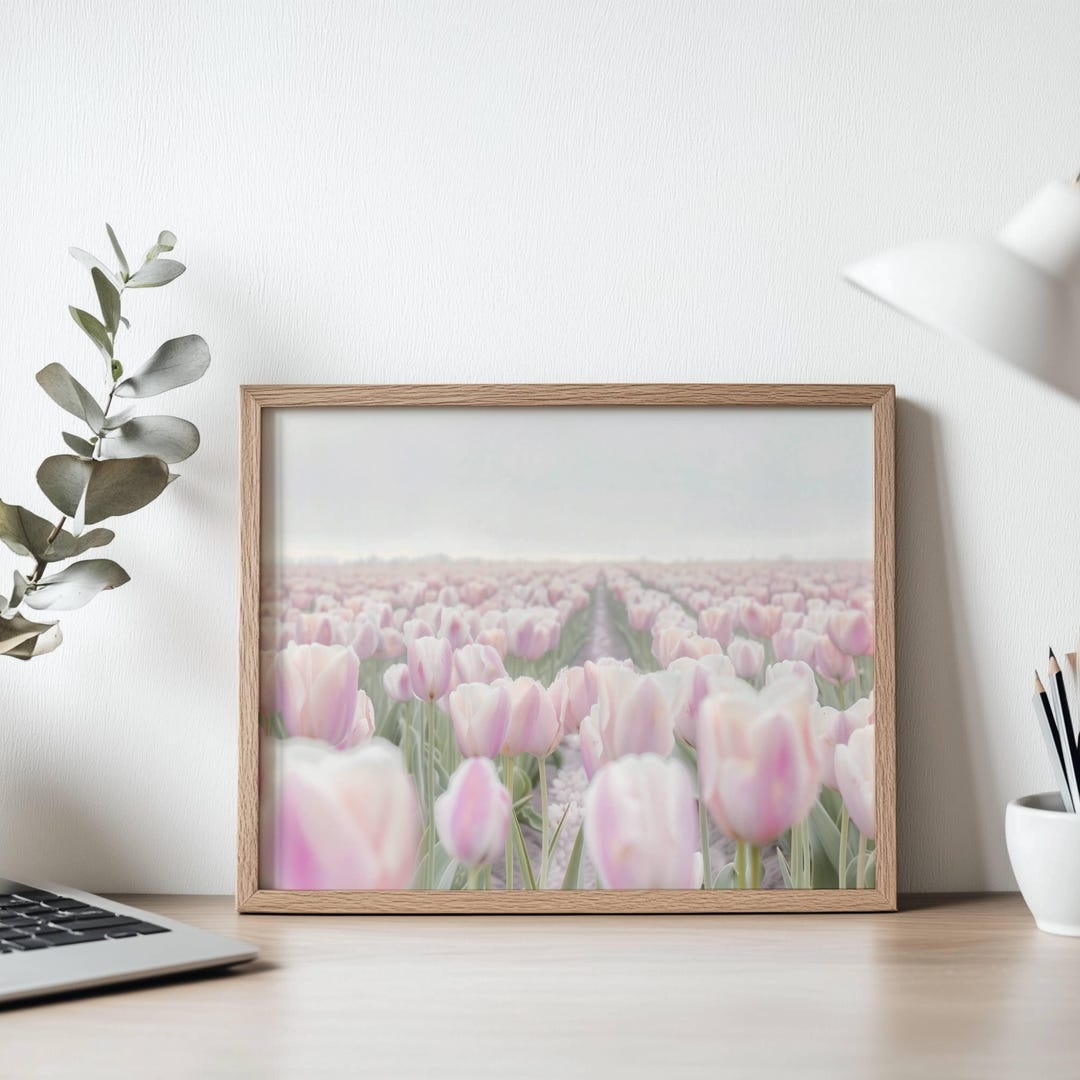 Tulip Field Art Print, Digital Print, Nature Art Prints, Home and Wall ...