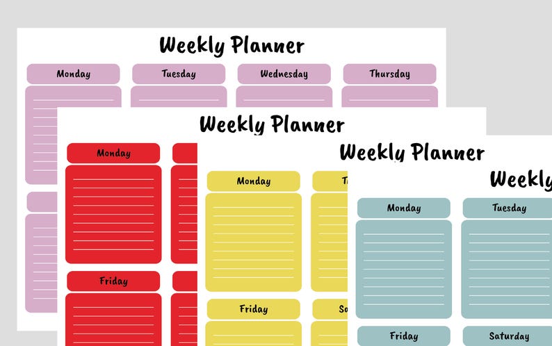 Weekly Planner Printable A4 - Etsy