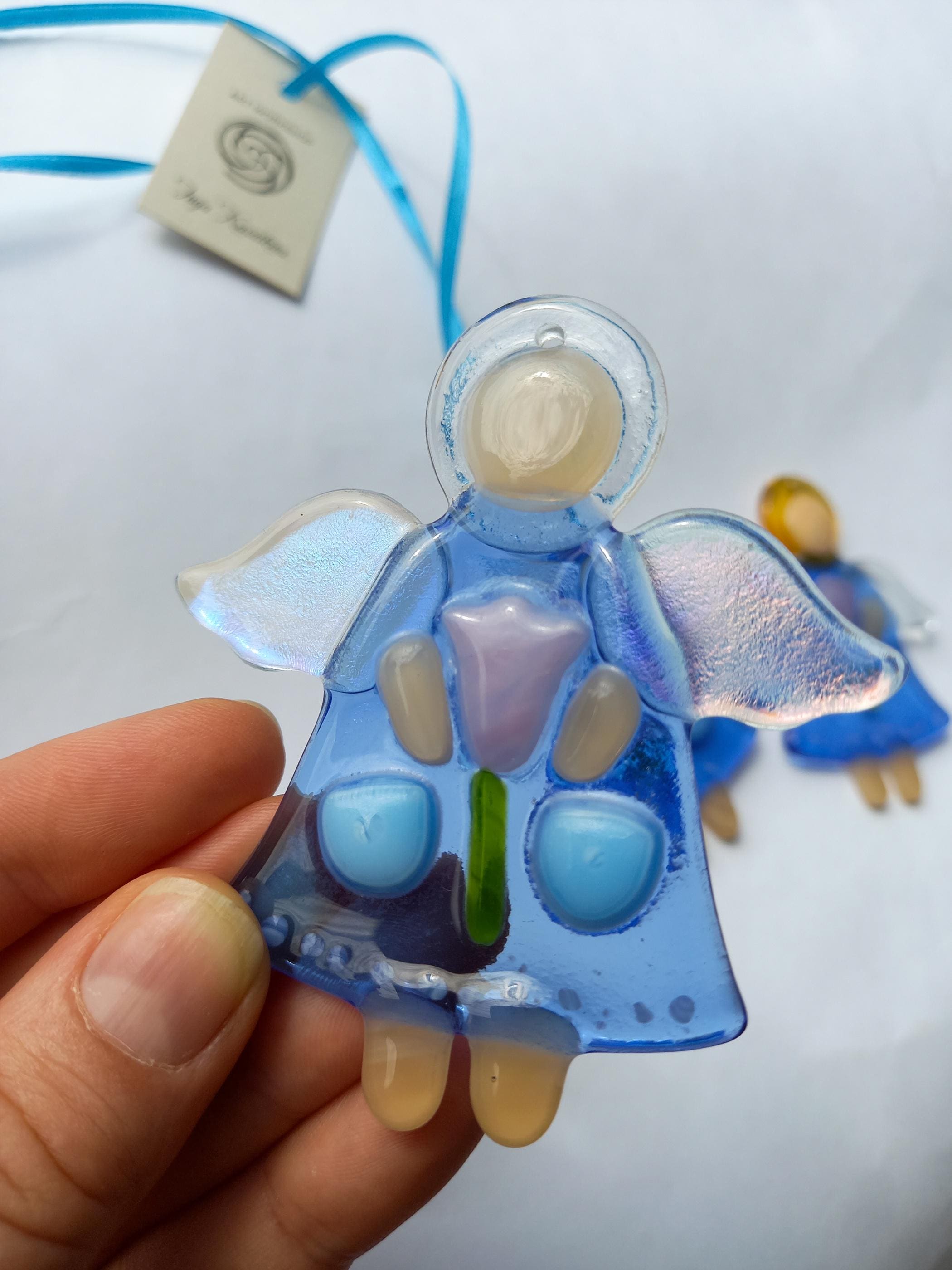 Fused Glass Angels Pocket Angel Angel With Tulip Fused Glass Christmas ...