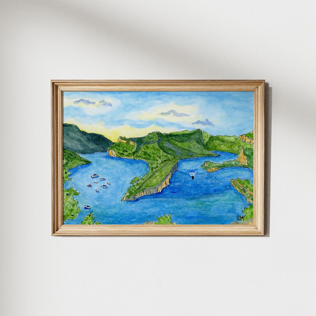 Embalse De Bolarque Spain Watercolor Painting by Alex Hartman, Fine Art ...