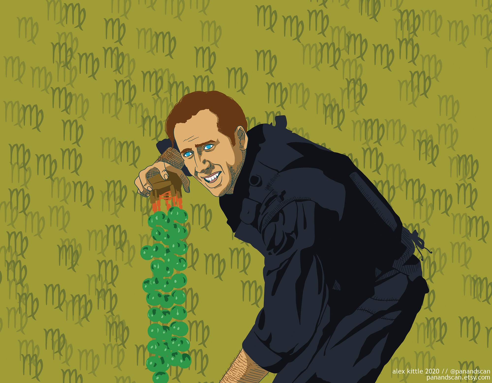 Nicolas Cage Rainbow Background